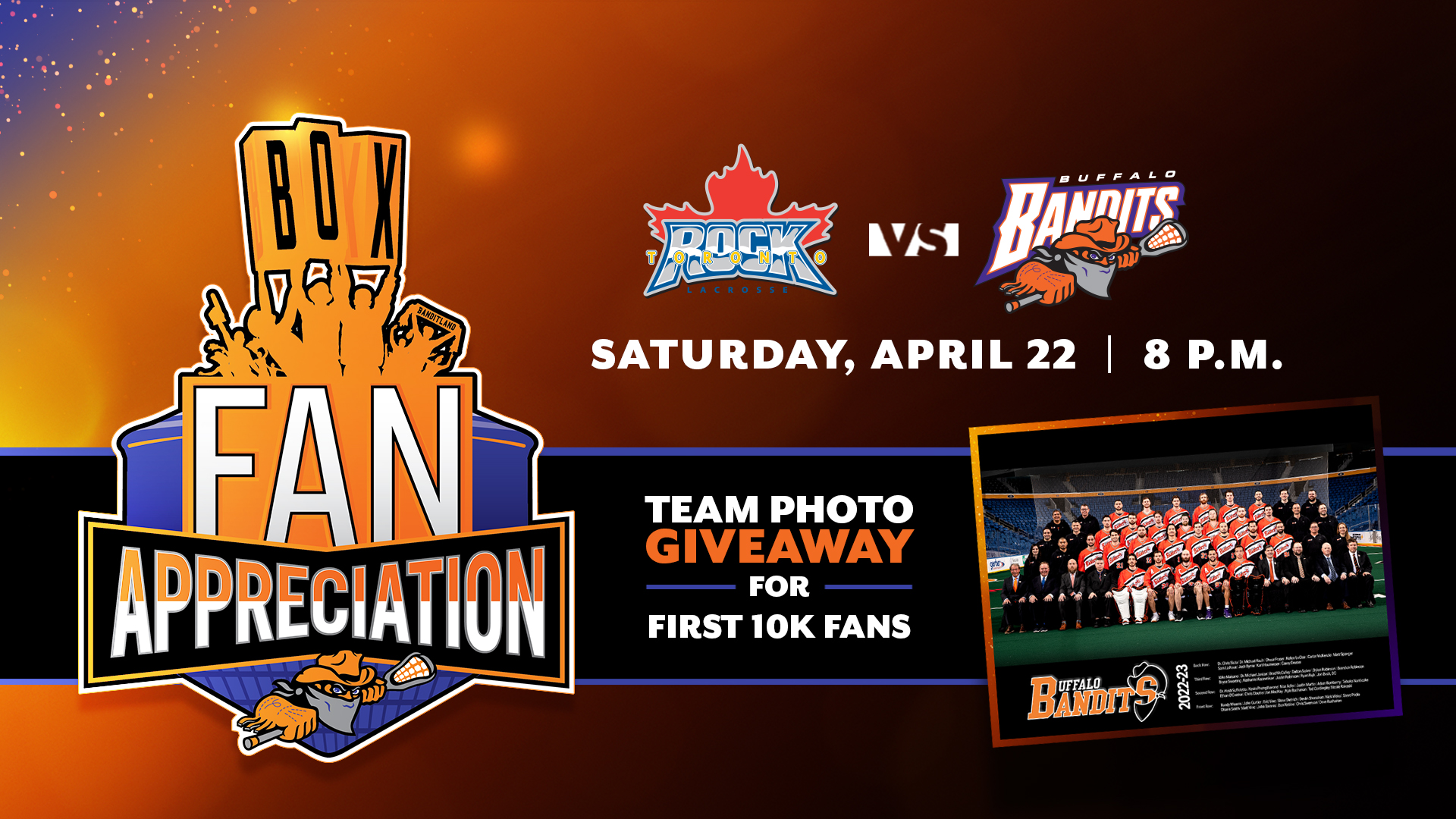 Bandits to host Fan Appreciation Night on Saturday | Buffalo Bandits ...