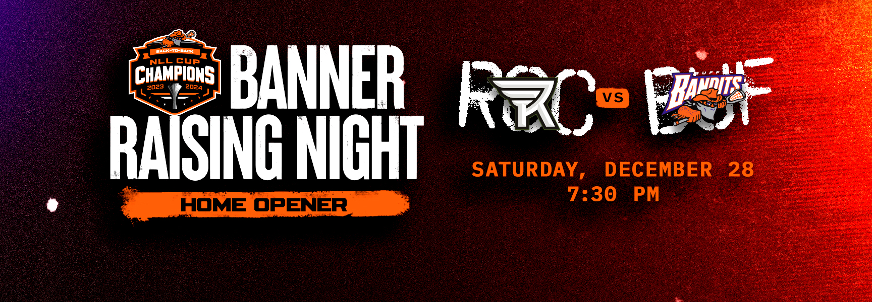 Bandits Home Opener set for Saturday, December 28 | Buffalo Bandits ...