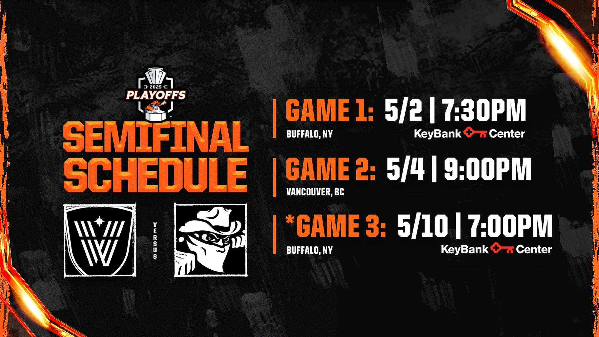 Bandits to play Vancouver in NLL Semifinals beginning Friday, May 2 ...